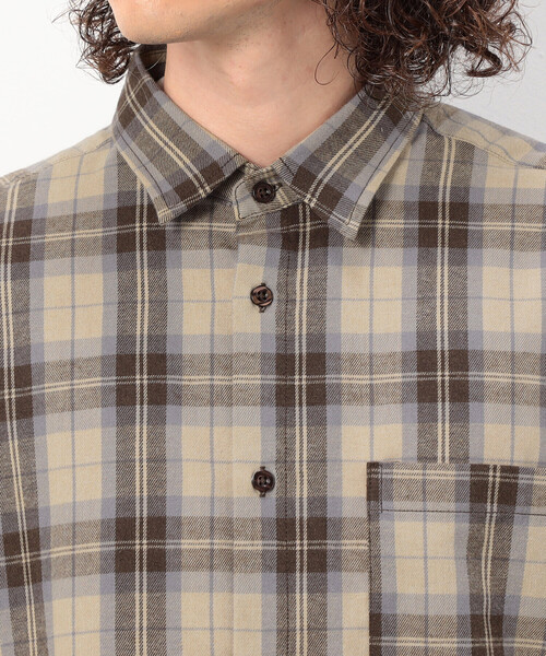 Purple&Yellow（パープルアンドイエロー） シャツ T/C チェックシャツ