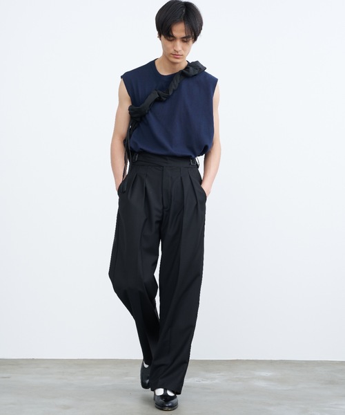 Yahoo!オークション - 「SINSS」 ノースリーブトップス MEDIUM ブラッ...