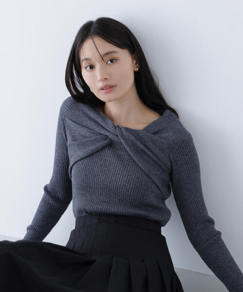 NATURAL BEAUTY BASIC ニット セーター ツイストラメリブニット レディース : ZOZOTOWN Yahoo!店 - 通販 - Yahoo!ショッピング