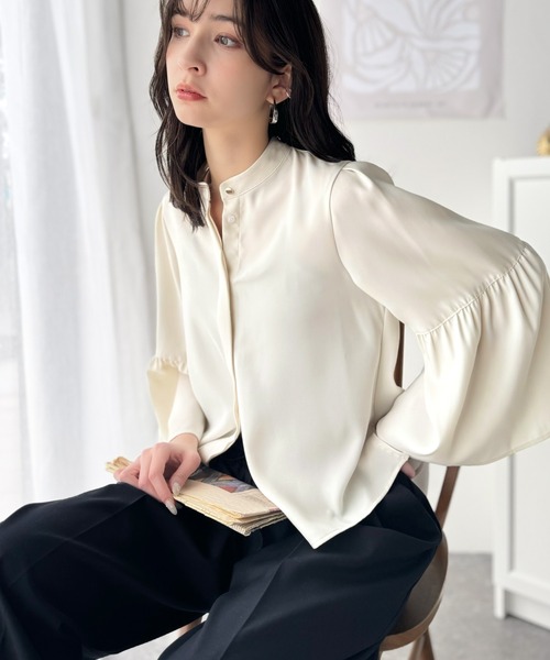 Yahoo!オークション - 「classicalelf」 長袖ブラウス X-LARGE チャコ...