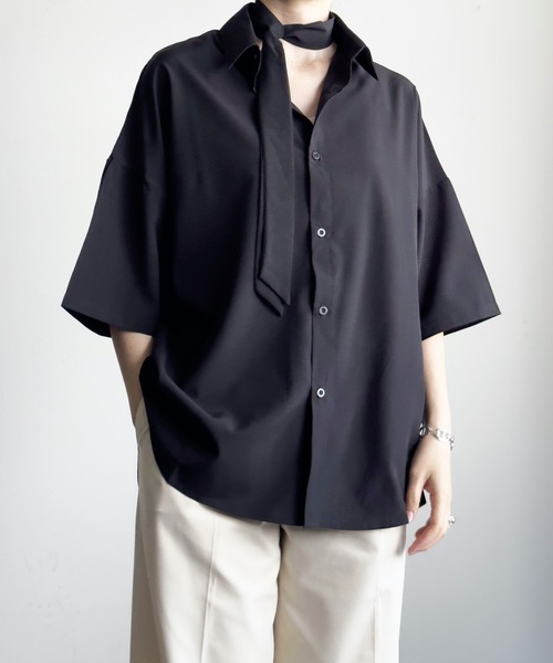 COMMON WARE ブラウス シャツ COMMONWARE:ポリストレッチネクタイシャツS/S レディース メンズ : ZOZOTOWN Yahoo!店 - 通販 - Yahoo!ショッピング