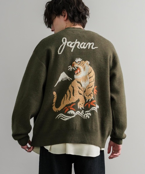 KRIFF MAYER（クリフメイヤー） カーディガン もちのび虎刺繍Vネック