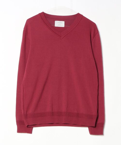 STUDIOUS 「STUDIOUS」 Vネックニット 2 レッド メンズ : ZOZOTOWN Yahoo!店 - 通販 - Yahoo!ショッピング