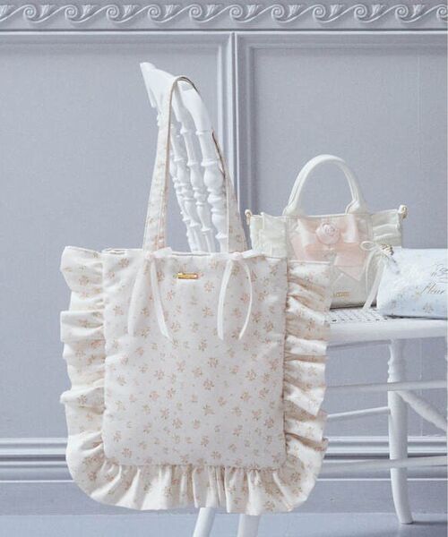 Maison de FLEUR トートバッグ ローズプリントフリルトートバッグ レディース : ZOZOTOWN Yahoo!店 - 通販 - Yahoo!ショッピング