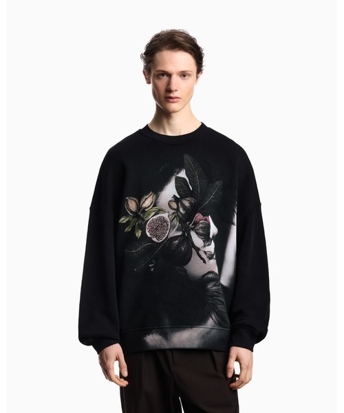 EMPORIO ARMANI トレーナー スウェット 「エンポリオ アルマーニ」ASV スウェットシャツ ツイルジャージー ウーマン＆リーフプリント メンズ : ZOZOTOWN Yahoo ...