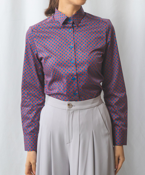 ナラカミーチェ（NARACAMICIE）/【NARACAMICIE】クローバー幾何プリント長袖シャツ NARACAMICIE（ナラカミーチェ） ブラウス シャツ 「NARACAMICIE