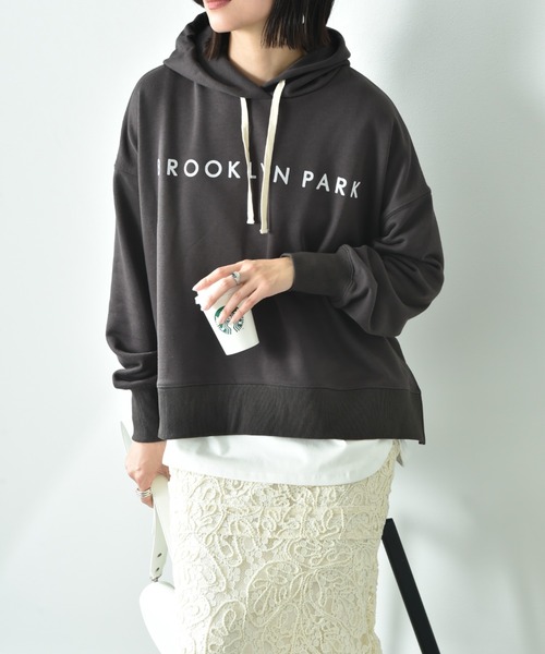 INTERPLANET パーカー フロッキーロゴプリントワイドシルエットパーカー レディース : ZOZOTOWN Yahoo!店 - 通販 - Yahoo!ショッピング