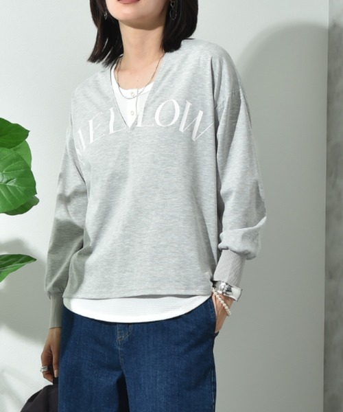 INTERPLANET tシャツ ポンチローマ深Vロゴプリントプルオーバー レディース : ZOZOTOWN Yahoo!店 - 通販 - Yahoo!ショッピング