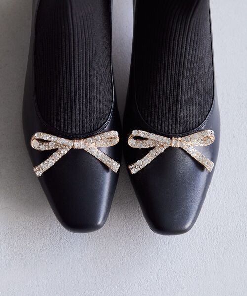 Maison de FLEUR（メゾンドフルール） ブーツ リボンビジューニット