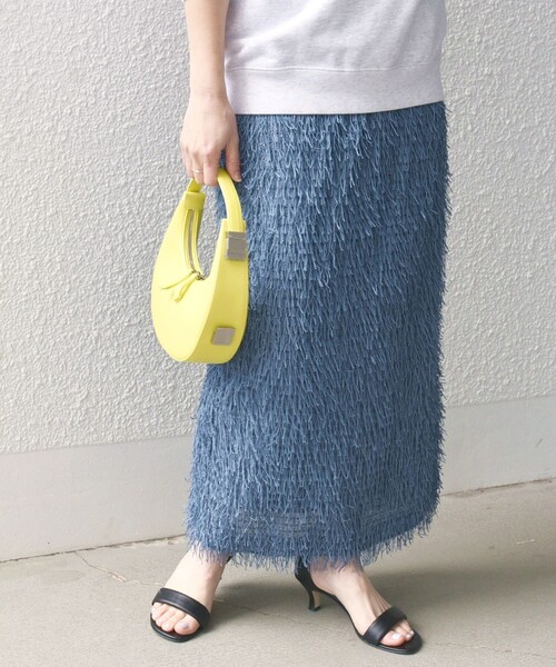 SHIPS（シップス） スカート 「WEB限定」「手洗い可能」フリンジ ラメ