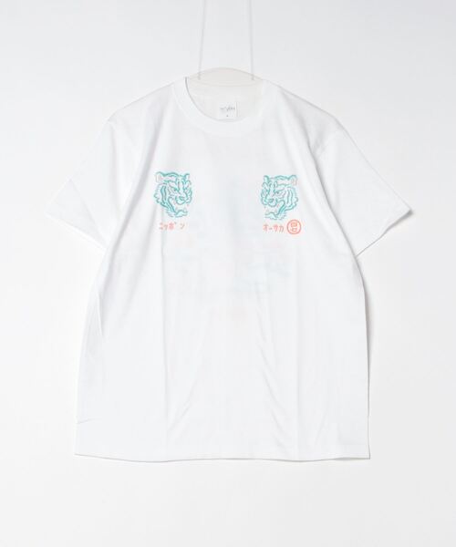 シジュウナナ tシャツ Tシャツ 「 47 / 」 大阪 マップ 半袖 観光地 刺繍風 OSAKA MAP Tee(4) WEE レディース ...