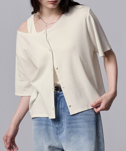 nui nullu tシャツ 「nui nullu」2WAYテレコリブタンクトップ＆半袖カーディガン セット レディース : ZOZOTOWN Yahoo!店 - 通販 - Yahoo!ショッピング