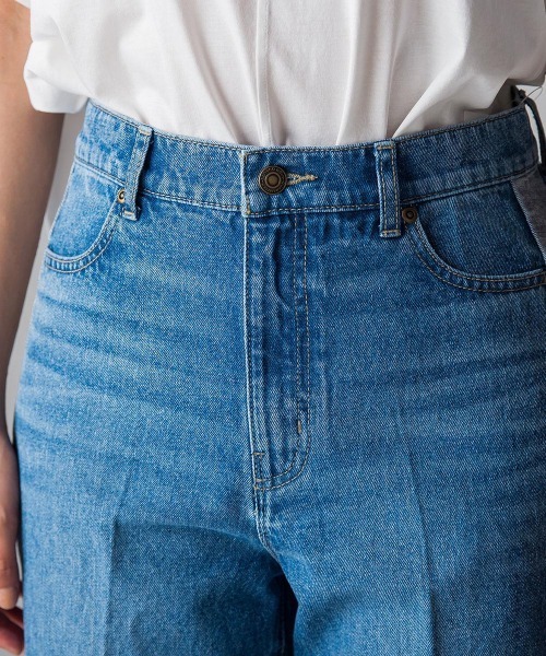 Yahoo!オークション - 「socolla」 加工デニムパンツ S ブルー レディ...