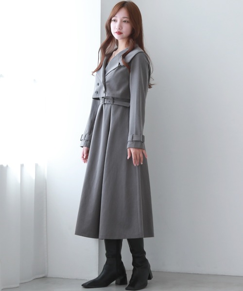 Yahoo!オークション - 「Cheek」 コンビワンピース MEDIUM チャコール...