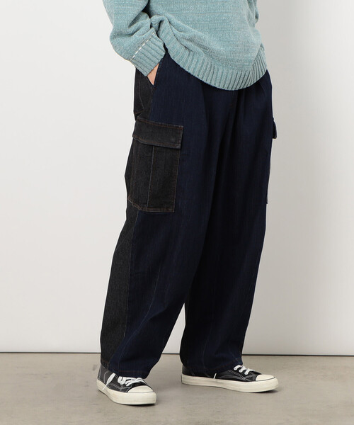 Purple&Yellow（パープルアンドイエロー） ジーンズ デニム配色ワイド