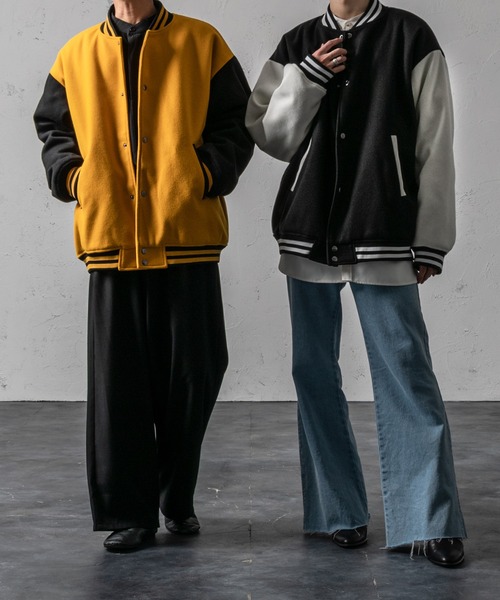 Yahoo!オークション - 「Adoon plain」 スタジャン LARGE マスタード ...