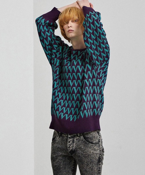 SHAREEF 「SHAREEF」 長袖ニット 1 パープル メンズ : ZOZOTOWN Yahoo!店 - 通販 - Yahoo!ショッピング