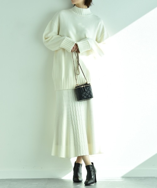 Yahoo!オークション - 「INTERPLANET」 ニットスカート FREE ブルー レ...