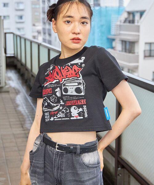 Yahoo!オークション - 「SEQUENZ」 半袖Tシャツ FREE ブラック レディ...