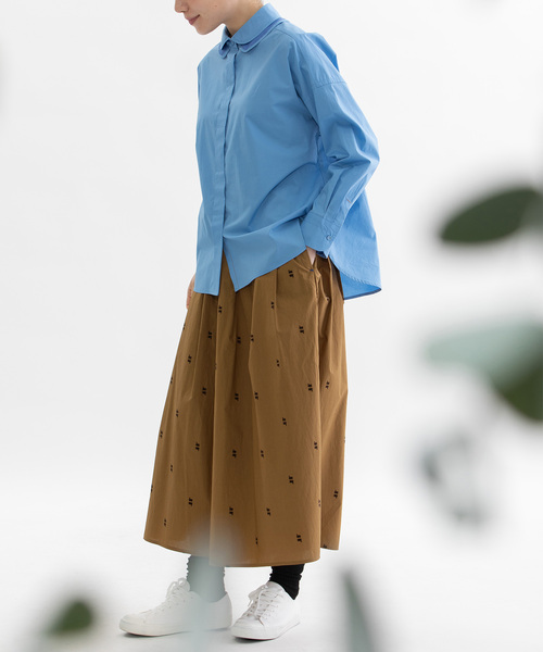 ノップドゥノッド（nop de nod）/フロッキースワンブロードタックキュロット nop de nod（ノップドゥノッド） スカート フロッキースワンブロード