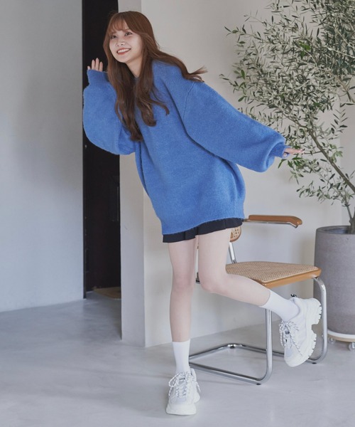 Yahoo!オークション - 「ADAMASTE」 長袖ニット SMALL ブルー メンズ