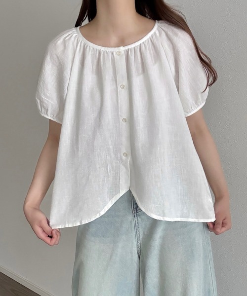 Cham. ブラウス シャツ ラウンドネックボリュームスリーブブラウス レディース : ZOZOTOWN Yahoo!店 - 通販 - Yahoo!ショッピング