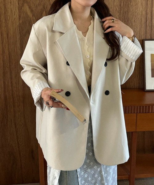 efill ジャケット テーラードジャケット ダブル ボタン シンプル レディース : ZOZOTOWN Yahoo!店 - 通販 ...