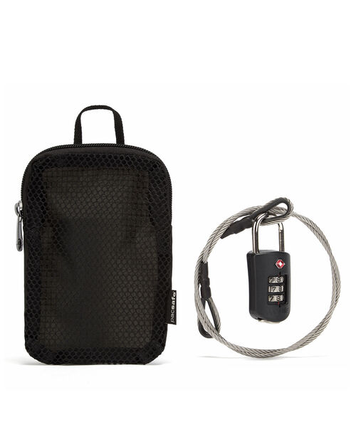 bPr BEAMS 旅行 pacsafe / Prosafe 1000 combination lock with steel cable ...