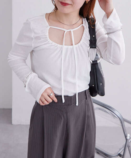 mystic（ミスティック） tシャツ シアーチョーカーリボンロンT レディース : ZOZOTOWN Yahoo!店 - 通販 - Yahoo!ショッピング