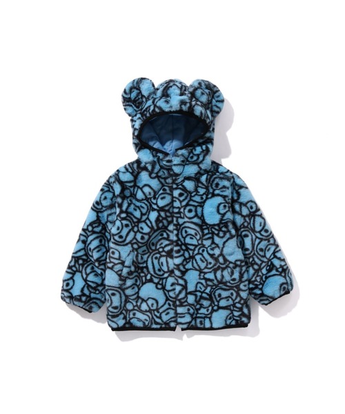 A BATHING APE ブルゾン アウター ALL BABY MILO FAUX FUR BEAR EAR HOODIE JACKET ...