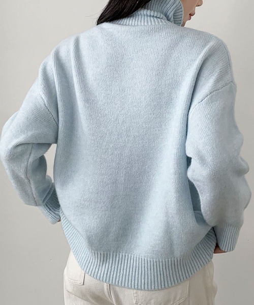 LOWO ニット セーター タートルネック ニット 長袖 トップス