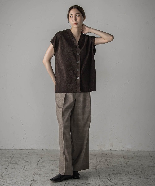 la.f（ラ・エフ） パンツ グレンチェックパンツ「洗濯機で洗える