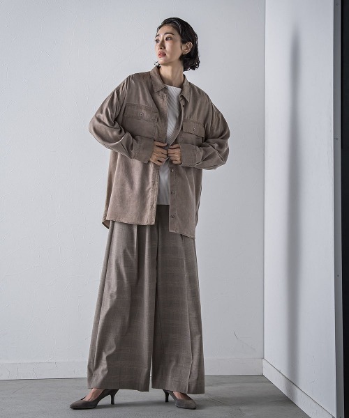 la.f（ラ・エフ） パンツ グレンチェックパンツ「洗濯機で洗える