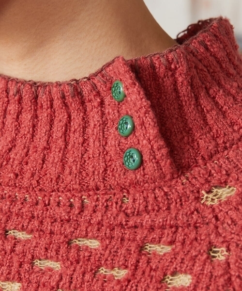 Jocomomola（ホコモモラ） ニット セーター Claraboya ドットシアー