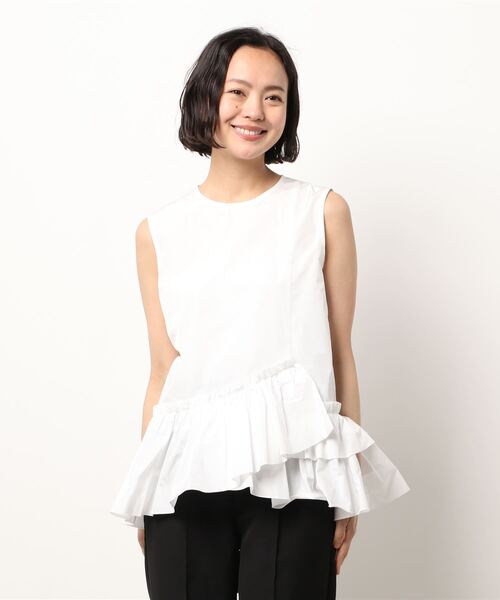 LANVIN en Bleu 「LANVIN Bleu」 ノースリーブブラウス 38 ホワイト レディース : ZOZOTOWN Yahoo!店 - 通販 - Yahoo!ショッピング