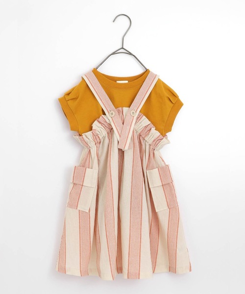 p.premier（ピードットプルミエ） ワンピース 先染めストライプワンピース＆トップスセット キッズ 子供服 女の子 : ZOZOTOWN ...