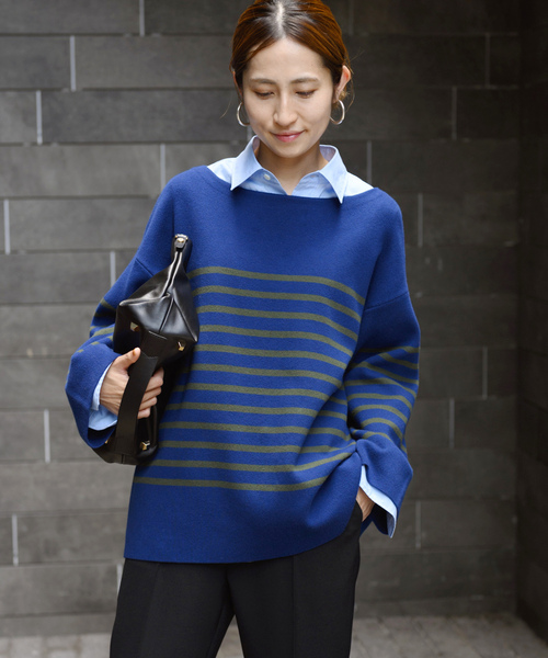 FRAMeWORK 「FRAMeWORK」 長袖ニット - ブルー レディース : ZOZOTOWN Yahoo!店 - 通販 - Yahoo!ショッピング