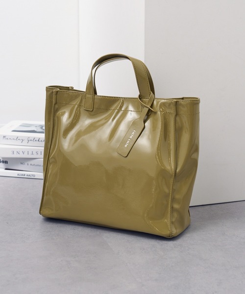 cache トートバッグ 「cache cache」ソフトエナメルショッパーバッグ レディース : ZOZOTOWN Yahoo!店 - 通販 - Yahoo!ショッピング