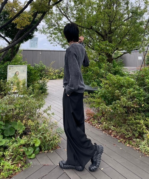 Chikashitsu+ 「Chikashitsu +」 「OUR ROOM」ニットカーディガン ONE SIZE ブラック メンズ ...