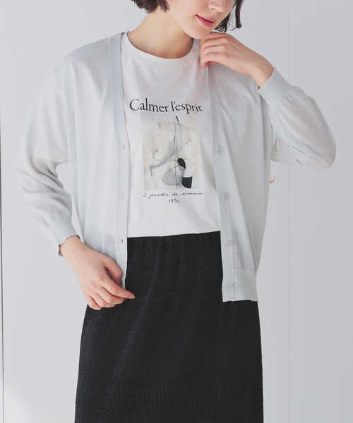 GLACIER lusso カーディガン 8分袖ラメ使いカーデ レディース : ZOZOTOWN Yahoo!店 - 通販 - Yahoo!ショッピング