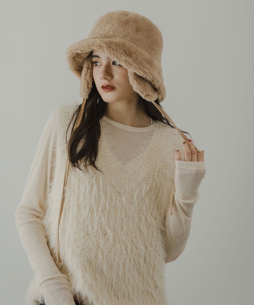 Yahoo!オークション - 「rectangle」 ハット FREE アイボリー レディー...