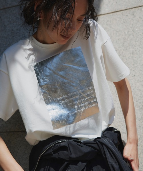 Yahoo!オークション - 「hellam」 半袖Tシャツ FREE ホワイト×シルバ...
