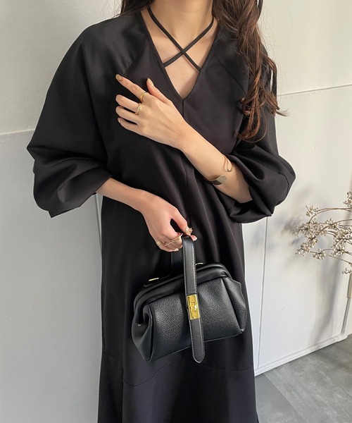 Yahoo!オークション - 「JUNOAH」 長袖ワンピース X-LARGE ブラック レ...