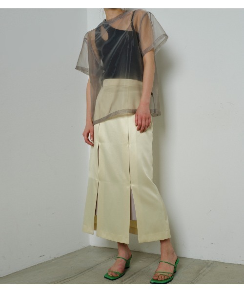 Yahoo!オークション - 「LE CIEL BLEU」 ノースリーブニット 36 オレン...