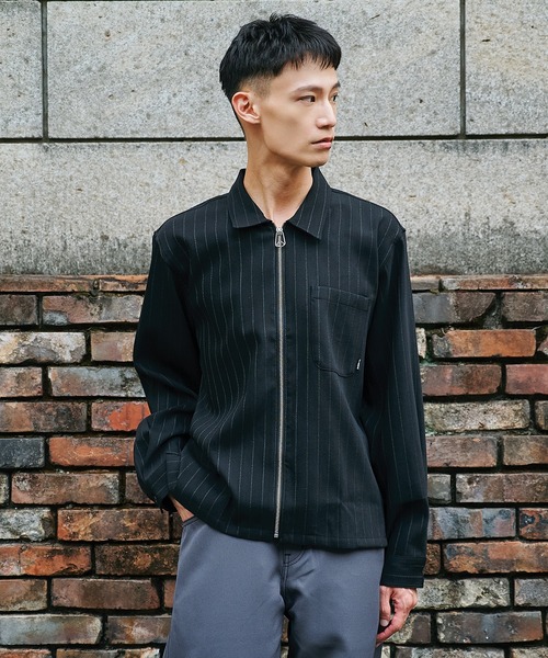 JieDa（ジエダ） シャツ 「JieDa」WOOL STRIPE ZIP SHIRT メンズ