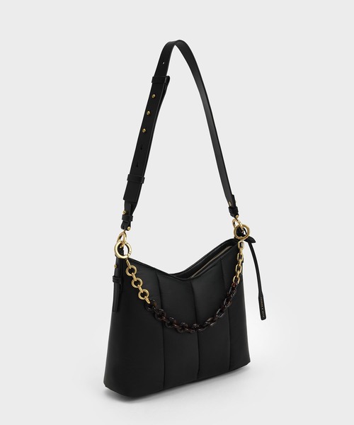 Yahoo!オークション - 「CHARLES & KEITH」 ショルダーバッグ L ブラッ...