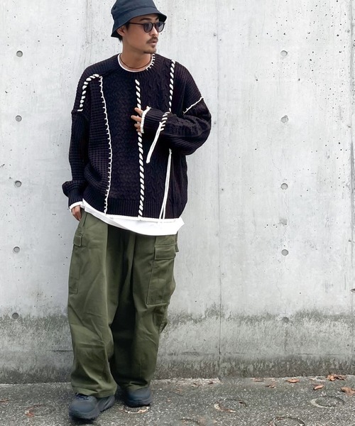 Yahoo!オークション - 「classicalelf」 長袖ニット MEDIUM アイボリー...