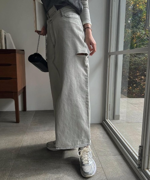 Yahoo!オークション - 「WILLFULLY」 デニムスカート M ライトブルー ...