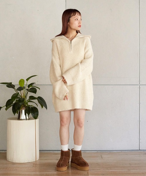 Yahoo!オークション - 「w closet」 長袖ニット FREE オフホワイト レ...