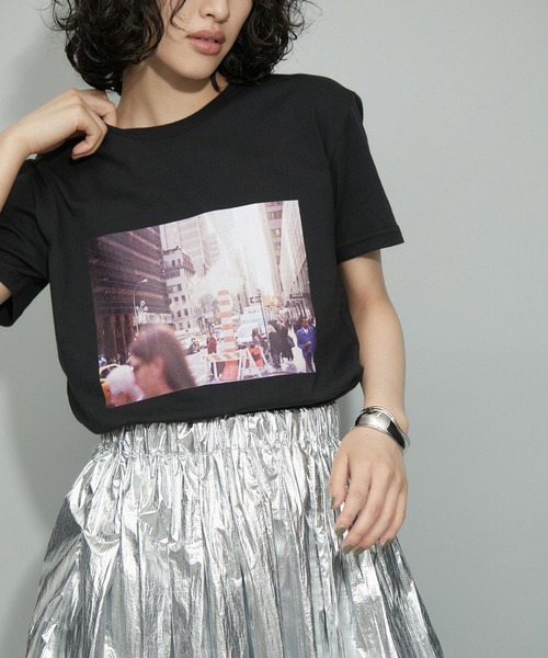 ADAM ET ROPE'（アダムエロペ） tシャツ 「ZOZO限定・多サイズ」旅するフォトT(BLACK)「Made by ZOZO ...